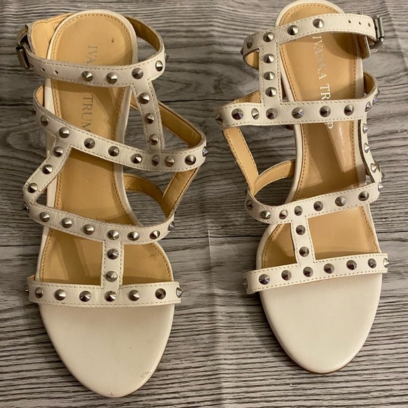 Ivanka Trump | Shoes | Ivanka Trump White Studded 3 In Heels Size 7m ...